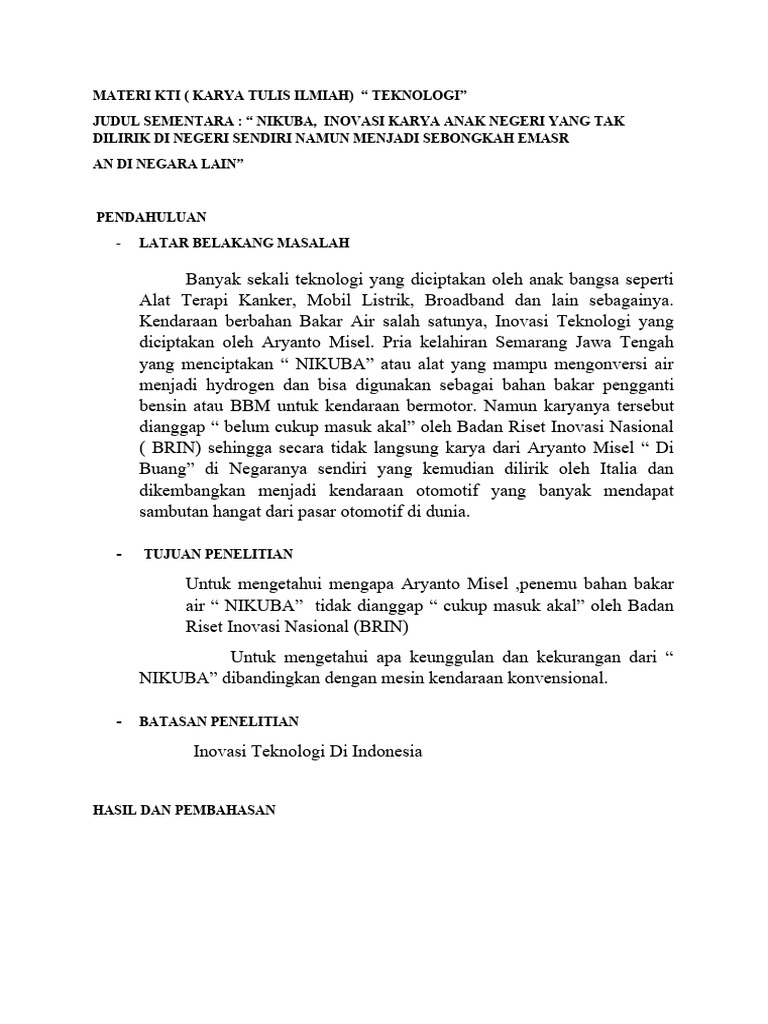 Kerangka Materi Kti | PDF