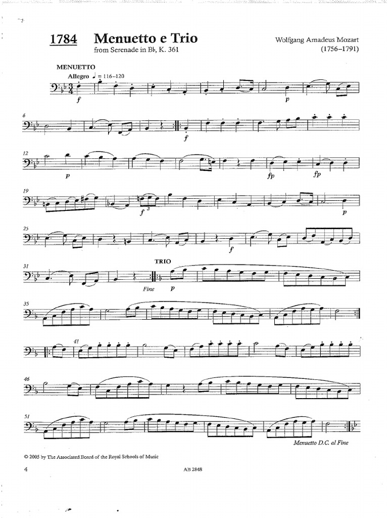Menuetto e Trio Bassoon | PDF