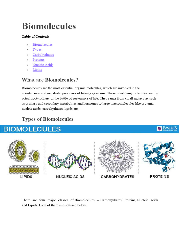 Biomolecules | PDF | Biomolecules | Carbohydrates