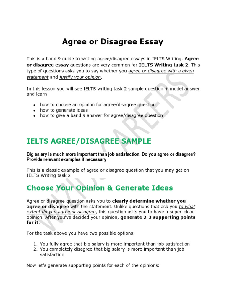 Essay Agree or Disagree | PDF | Reason | Salary