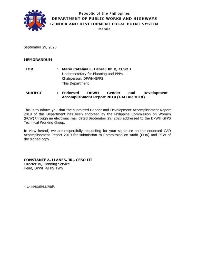 Endorsed-GAD-AR-memo-for-Usec-Cabral (Final) | PDF