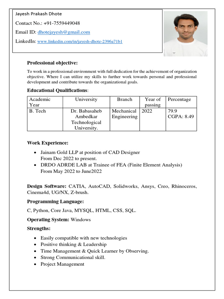 Resume Jayesh | PDF