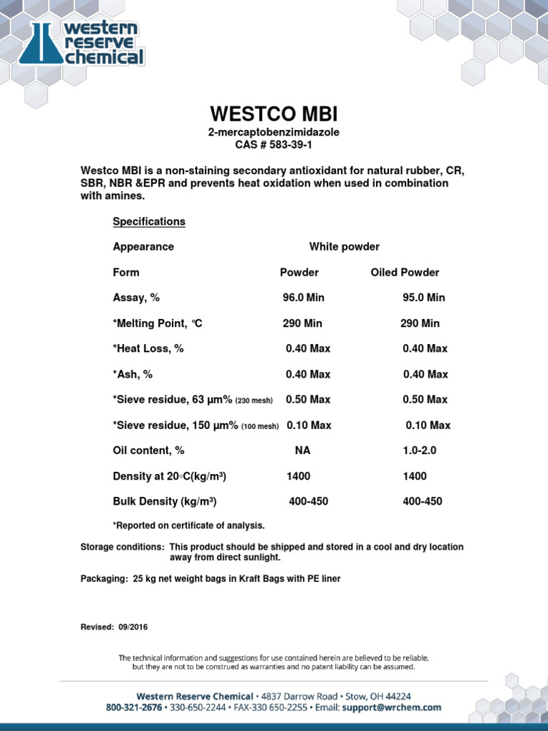 Westco MBI Antioxidant Tech Data 1 | PDF