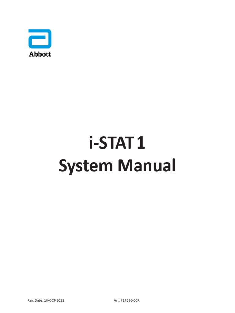 i-STAT 1 System Manual US English 014331-00 63 A | PDF