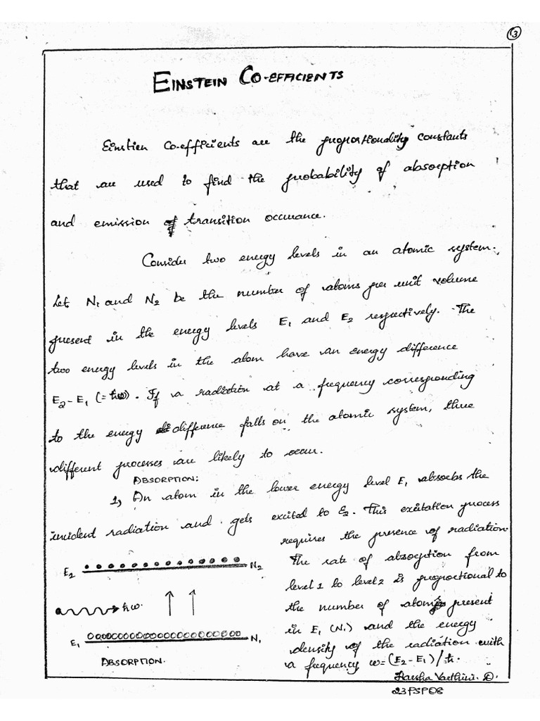 Einstein's Coefficients | PDF