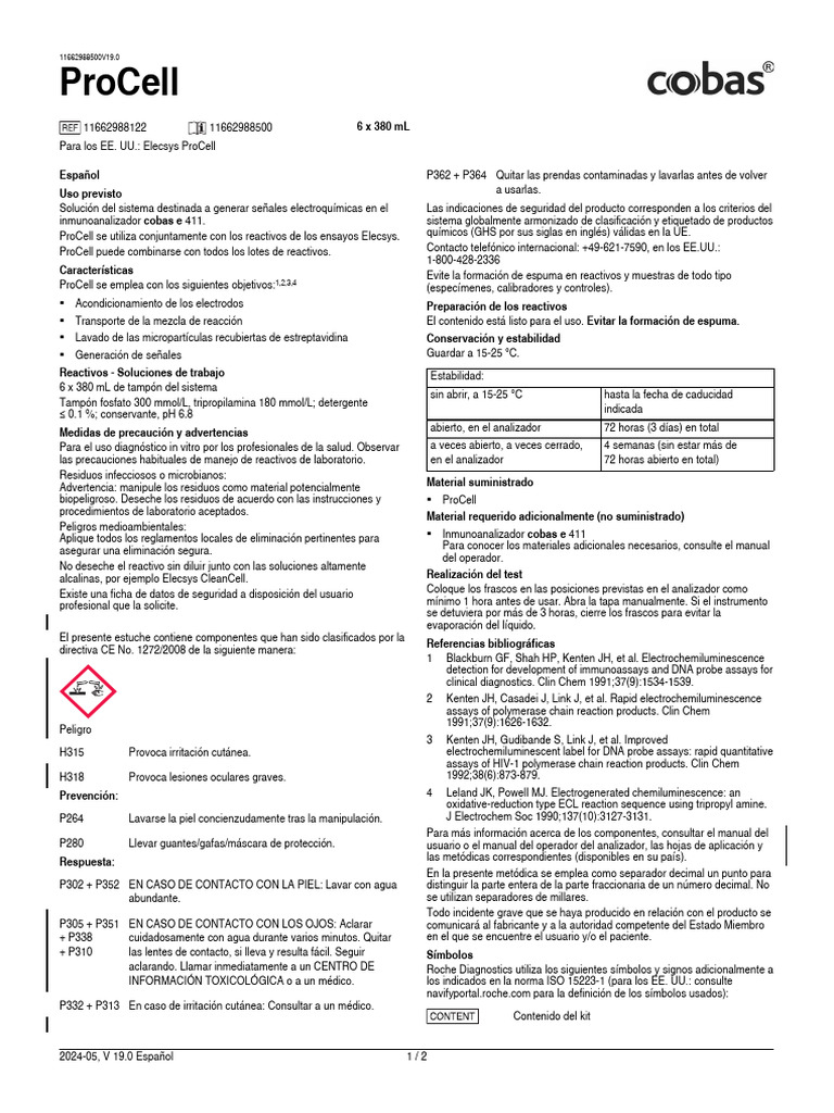 Insert ProCell 11662988500 V19 Es | PDF | Química