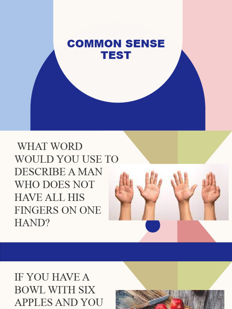 Common Sense Test | PDF