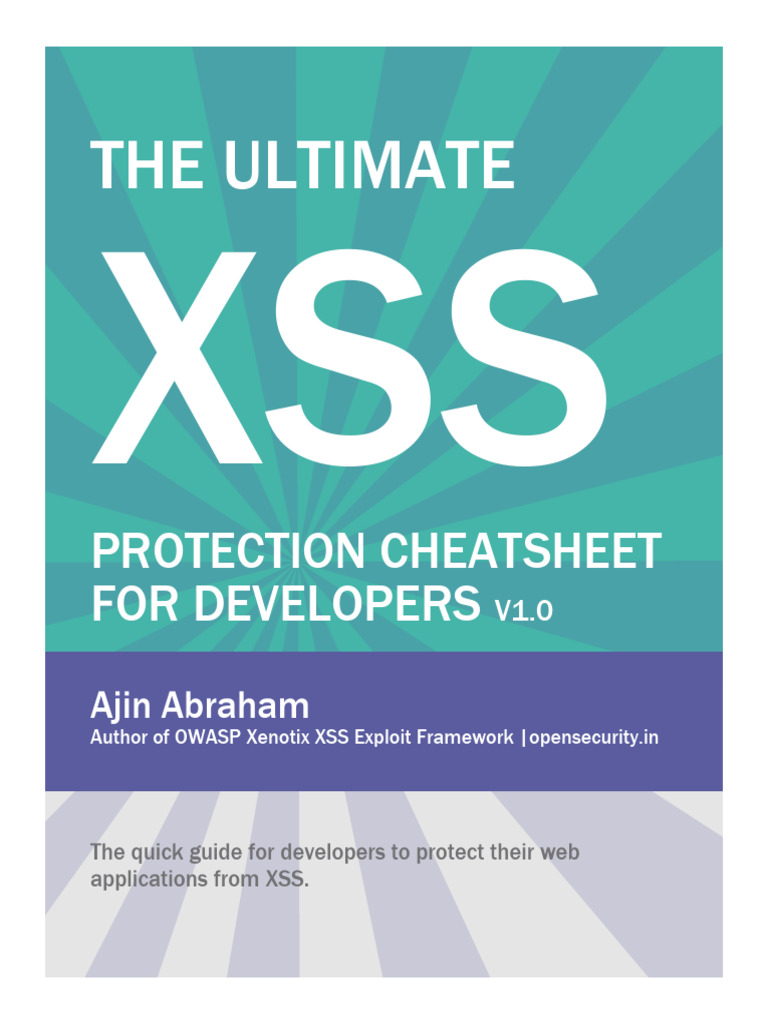 XSS Protection Cheat Sheet for Developers | PDF | Html | Java Script