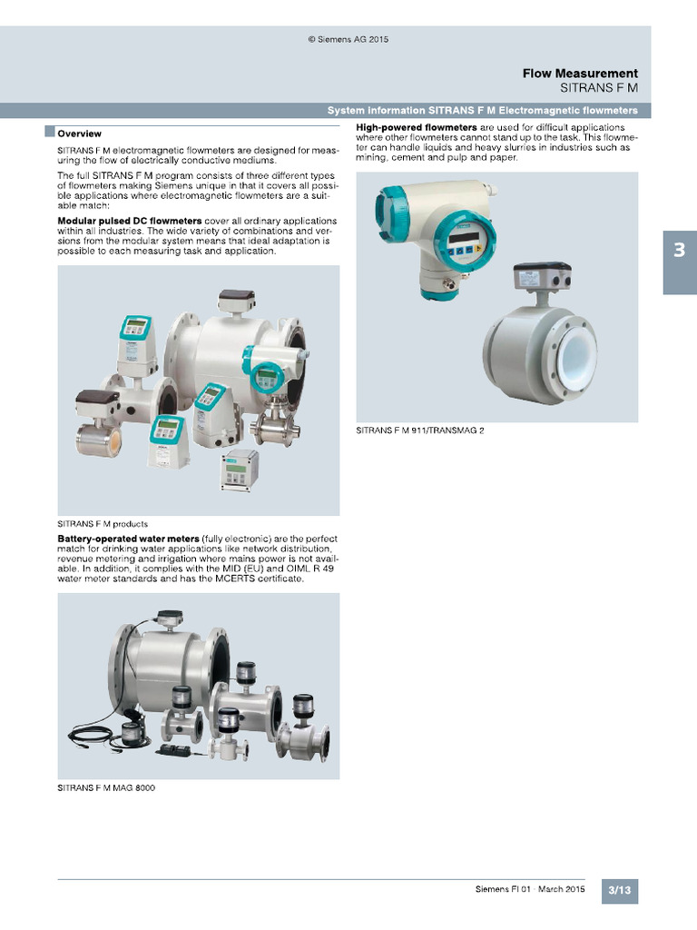 Sitrans F M Electromagnetic Siemens | PDF