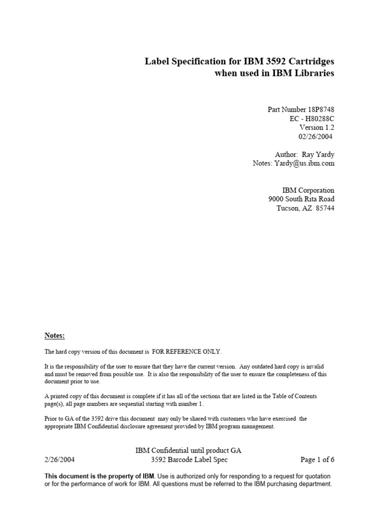 3592 barcode specifications | Download Free PDF | Barcode | Computing