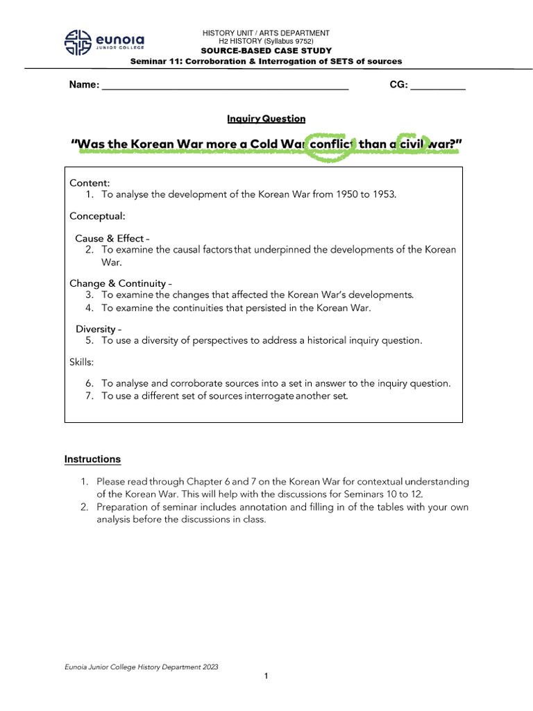 Seminar 11 - Development of Korean War | PDF | Geopolitical Rivalry ...