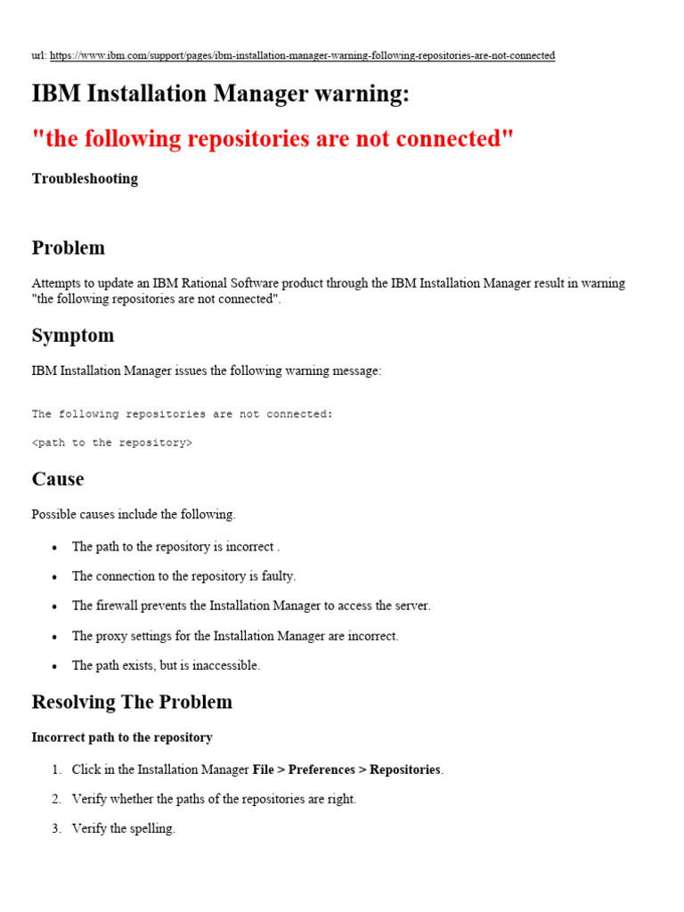 Resolving IBM Installation Manager Issues | PDF | Software Repository ...