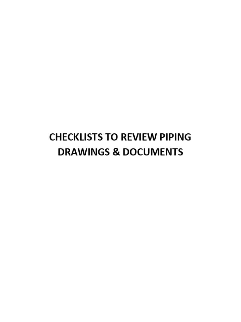Piping Engineering Verification Checklists CMF-II | Download Free PDF ...