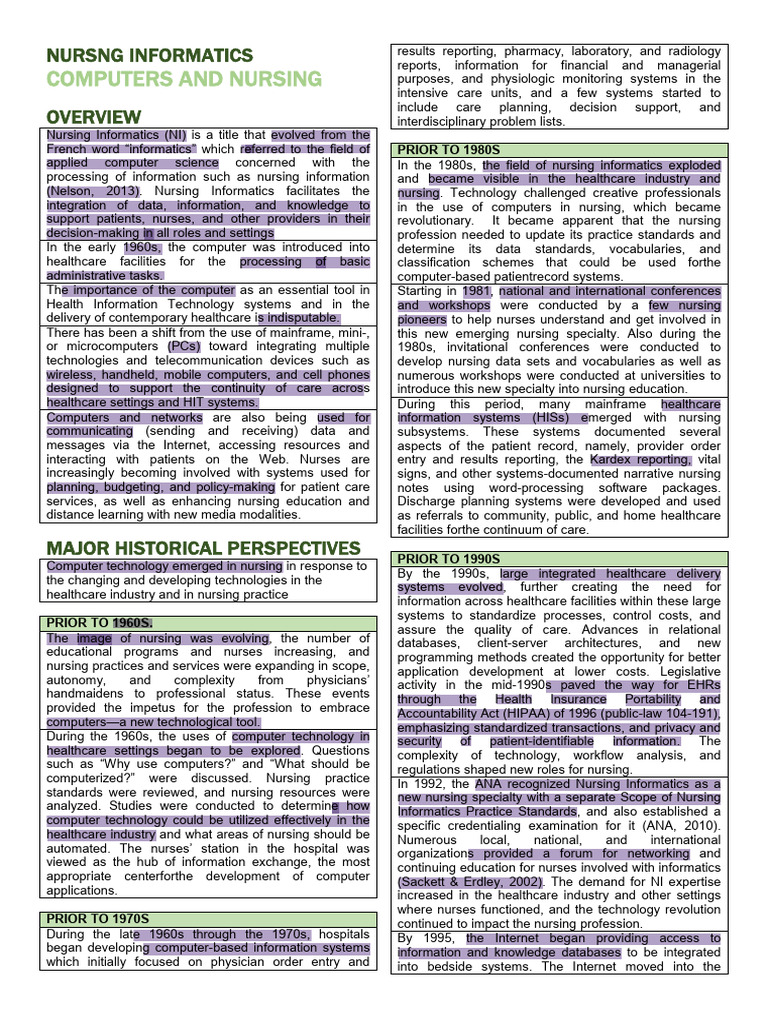 Evolution of Nursing Informatics | PDF | Health Informatics | Nursing