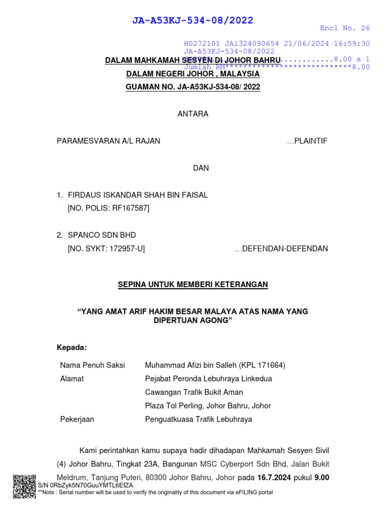 1100 (JB) - LONPAC - Sepina Untuk Memberi Keterangan - Muhammad Afizi ...