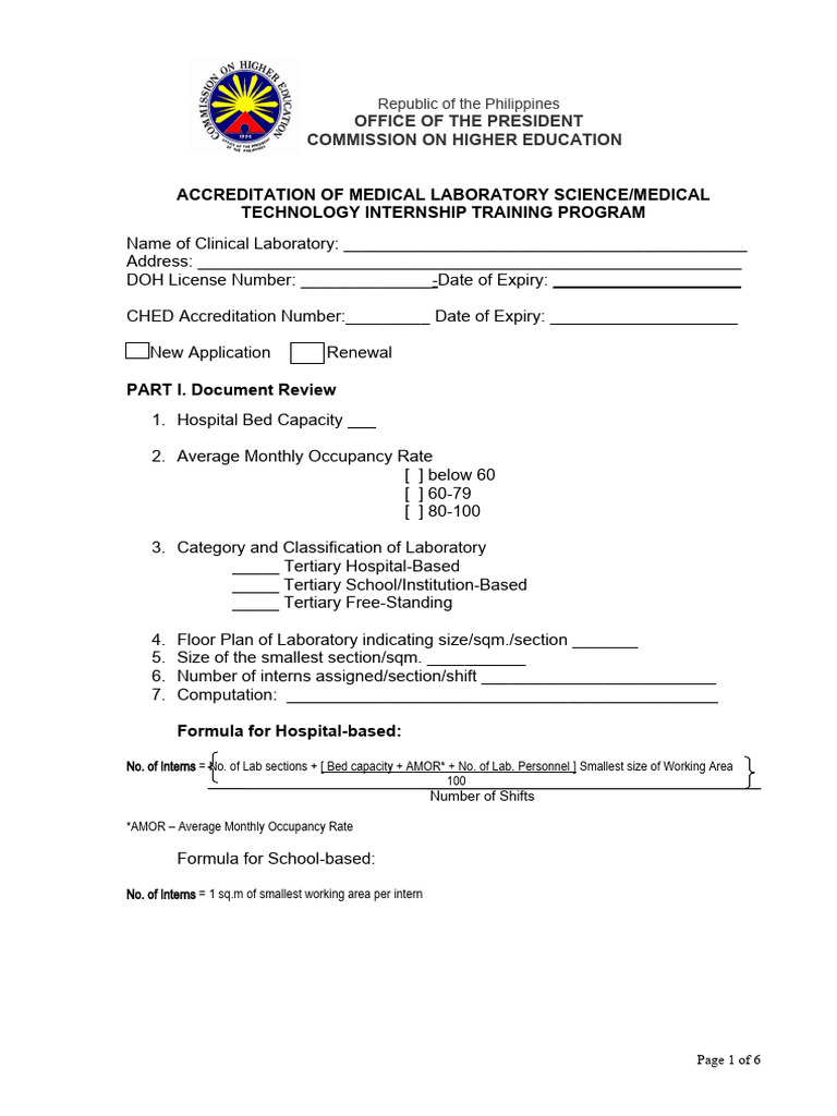 Form For MTI Accreditation - CHED | PDF | Medical Laboratory | Evaluation
