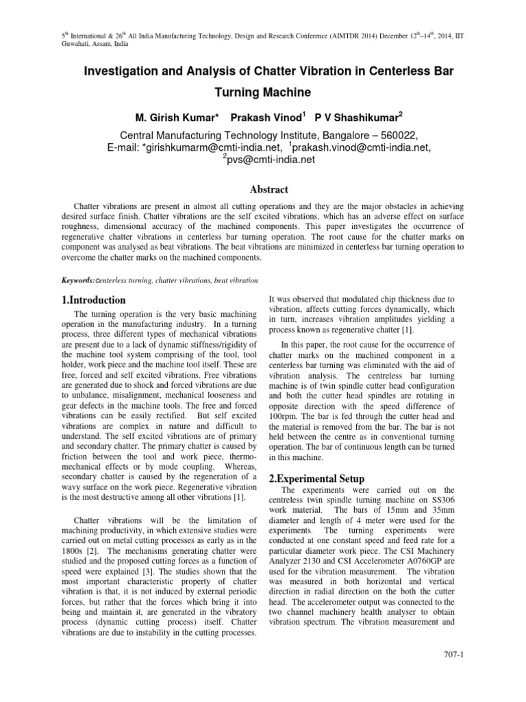 Chatter Paper | PDF | Applied And Interdisciplinary Physics | Mechanical Engineering