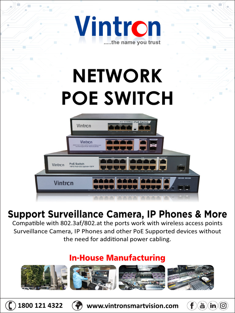 Vintron PoE Swithc Catalog-2023 | PDF | Network Switch | Duplex (Telecommunications)