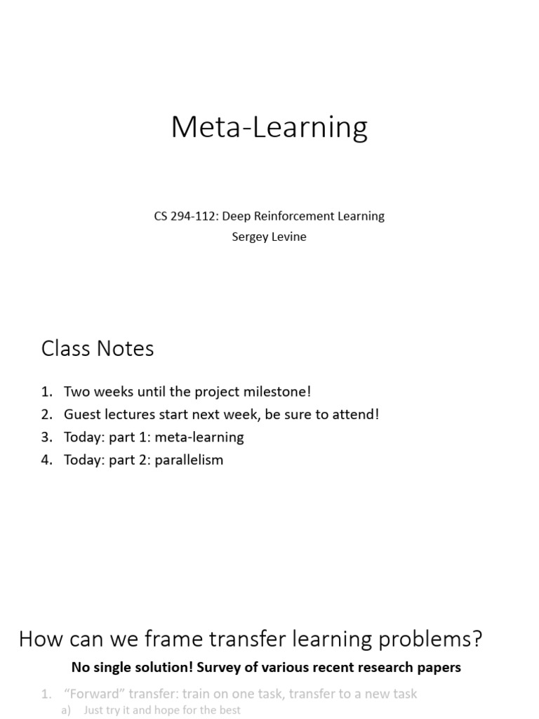 Lecture 16 Meta Learning | PDF | Cognition | Applied Mathematics