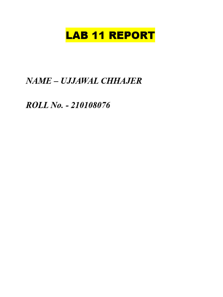 Lab 11 Report | PDF | Office Equipment | Computer Programming