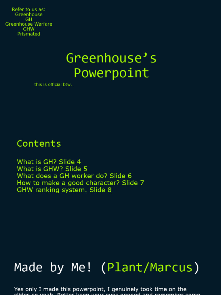 Greenhouses Powerpoint | PDF