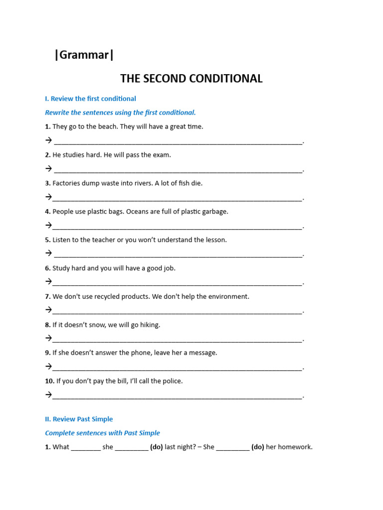 Grammar - Second Conditional | PDF