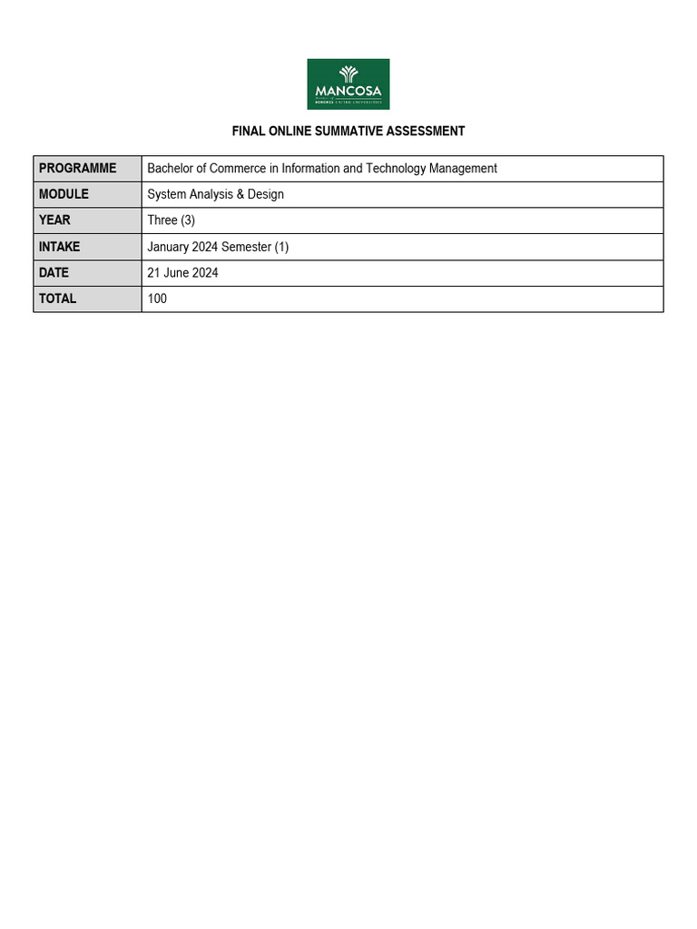 OSA - JAN24 - S1 - BCOM - ITM - System Analysis and Design - FINAL ...