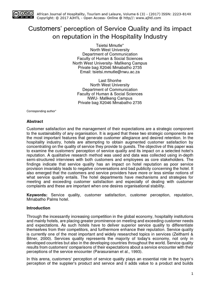 X2017.tsietsi Mmutle, Last Shonhe - Customers Perception of DW and Its ...