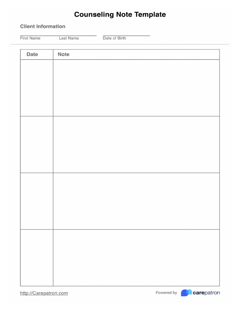 Counseling Note Template | PDF