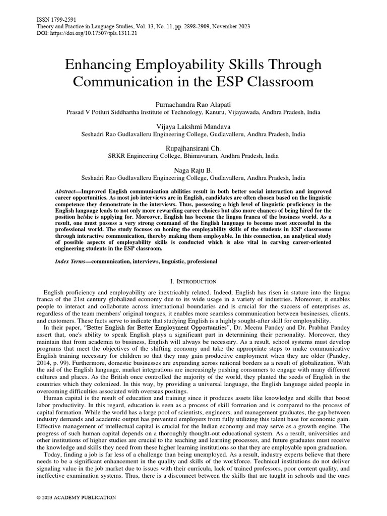 Enhancing_Employability_Skills | PDF | Communication | Learning