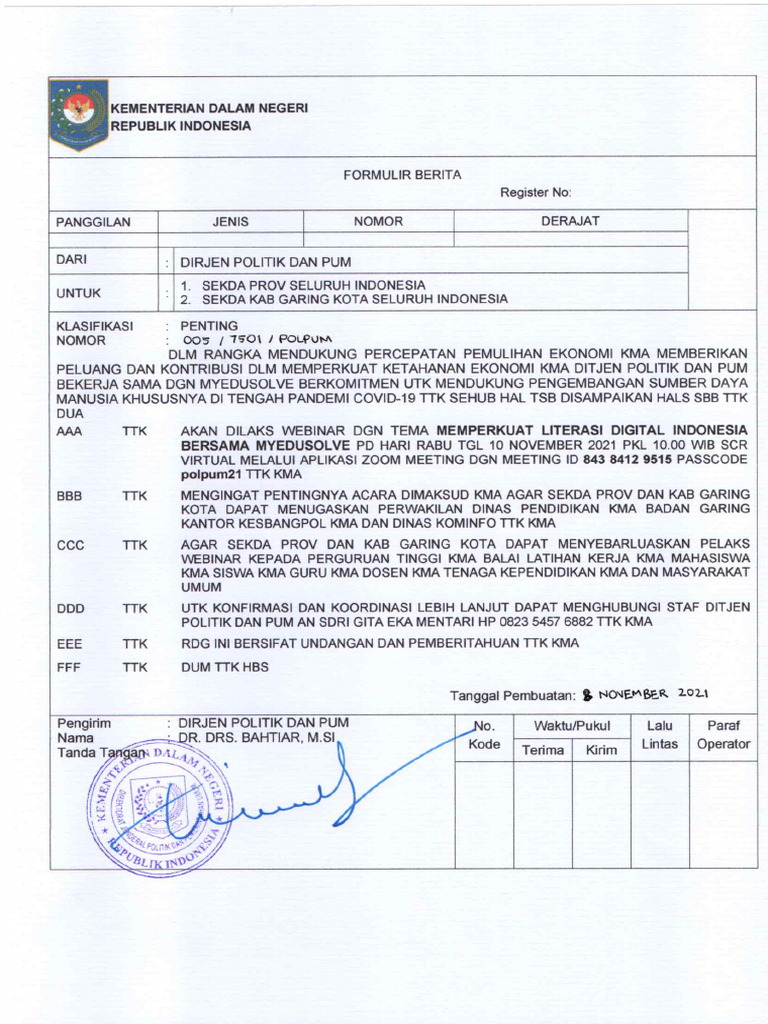 7501 Polpum Webinar Memperkuat Literasi Digital Indo | PDF