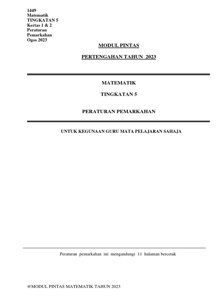 Skema Matematik 1 Dan 2 - 240704 - 161201 | PDF