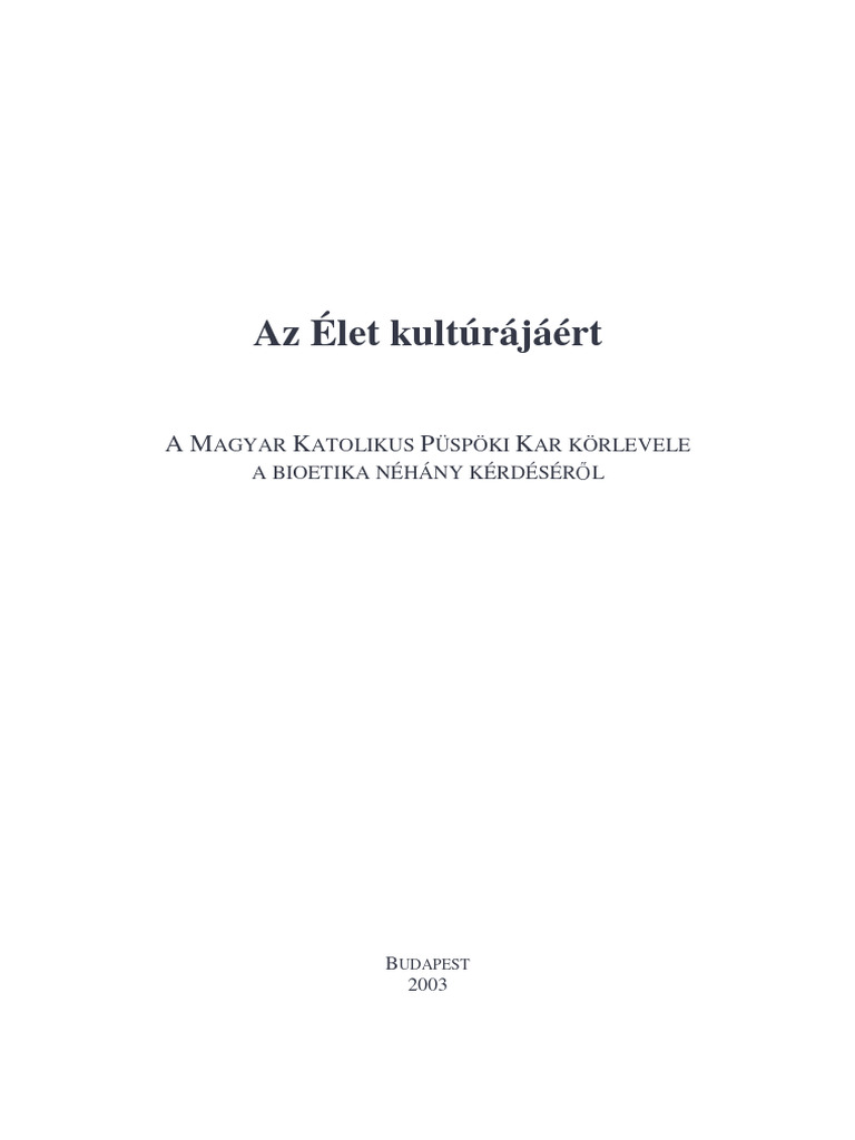 Az Élet Kultúrájáért | PDF