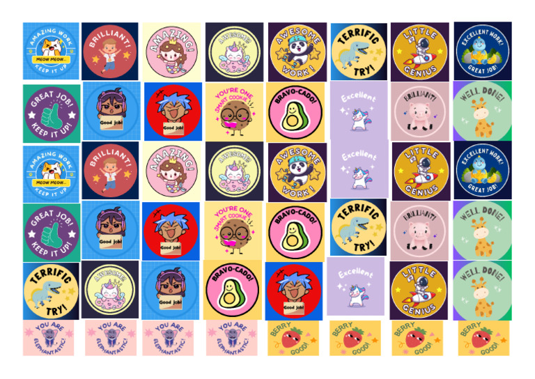 Stickers For Kids (A4 Size) | PDF