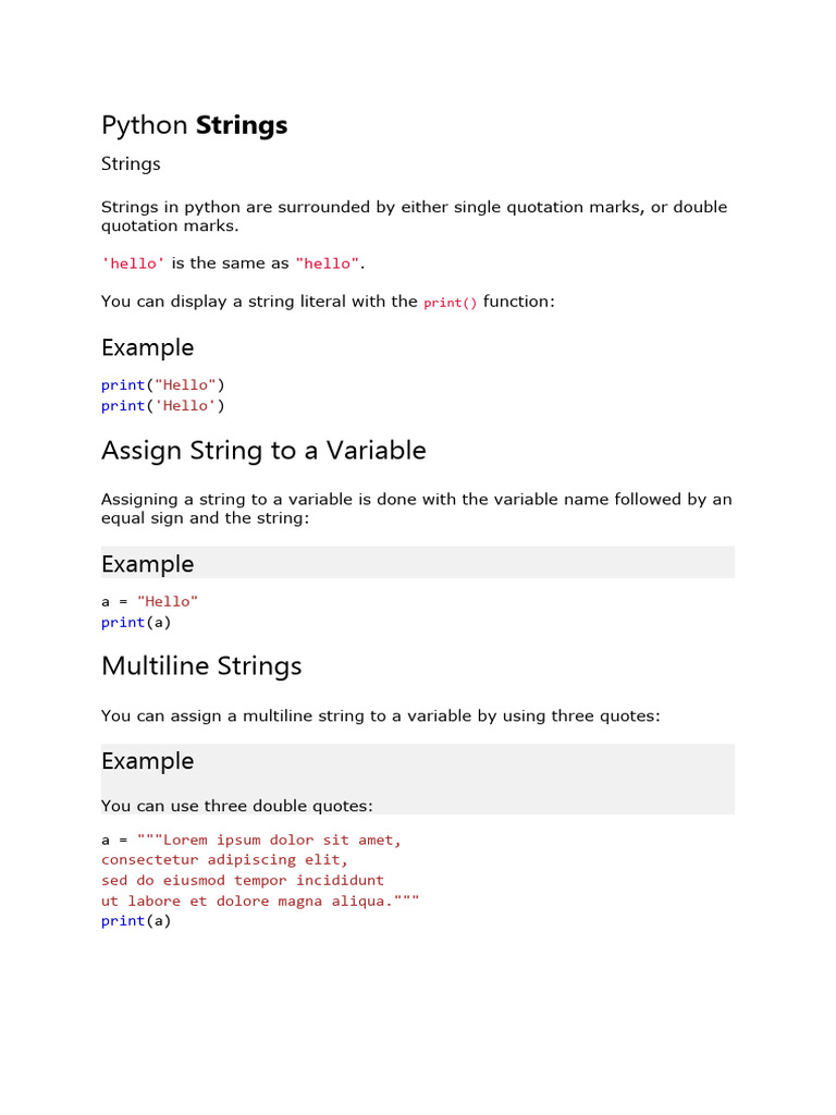 Python Strings | PDF | String (Computer Science) | Software Engineering