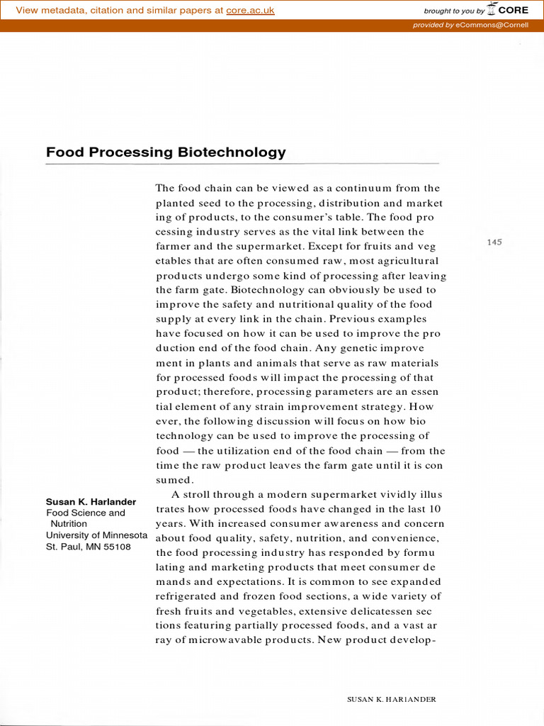 Food Processing Biotechnology | PDF | Biosensor | Fermentation