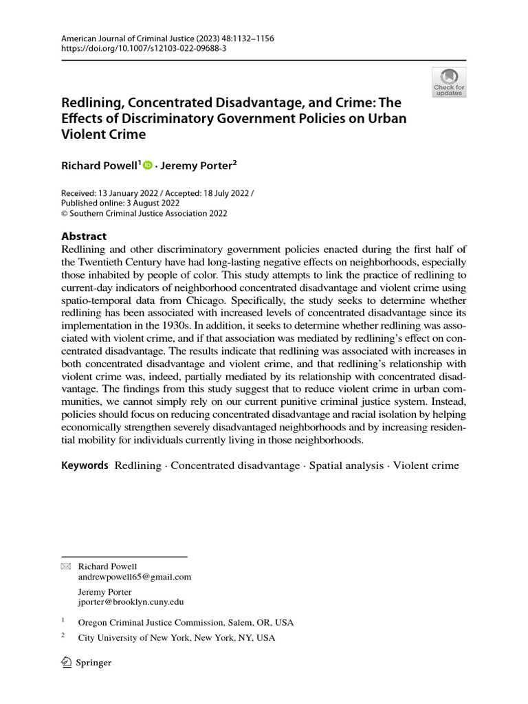 Redlining, Concentrated Disadv | PDF | Home Owners' Loan Corporation ...