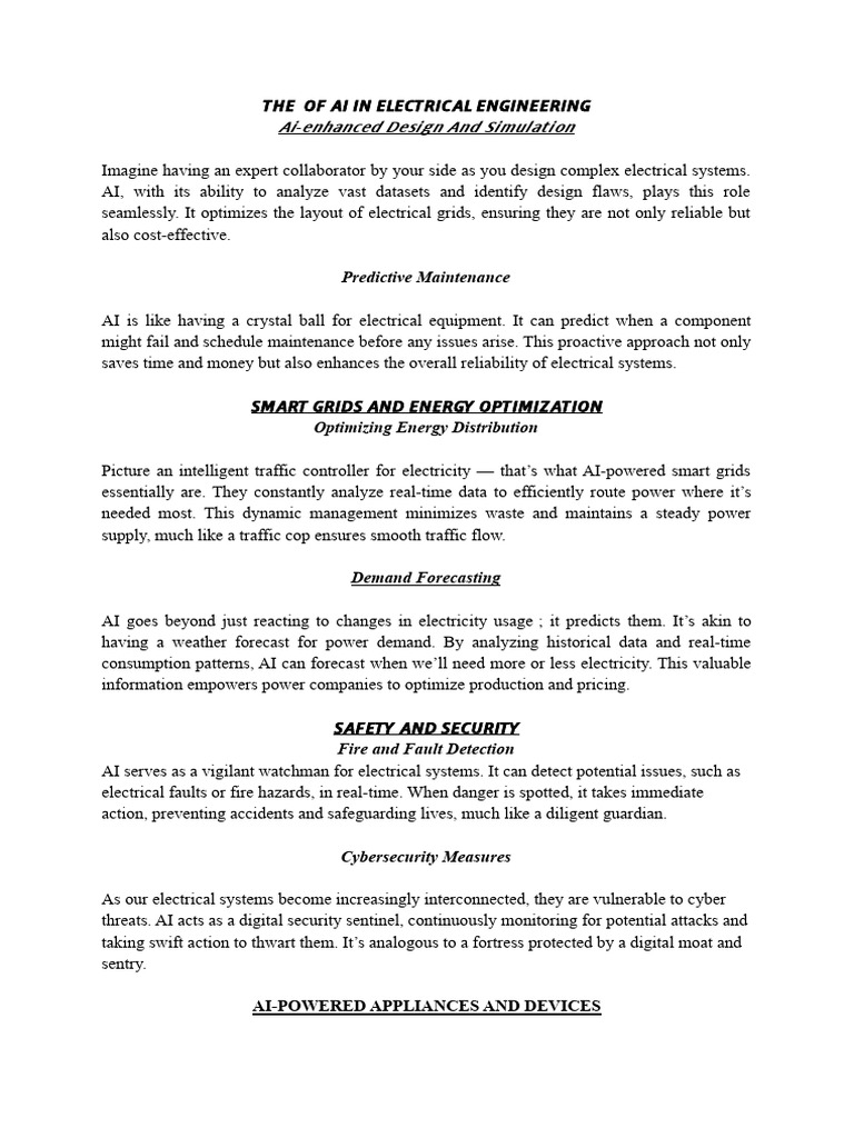The Use of Ai in Electrical Engineering | PDF | Artificial Intelligence ...