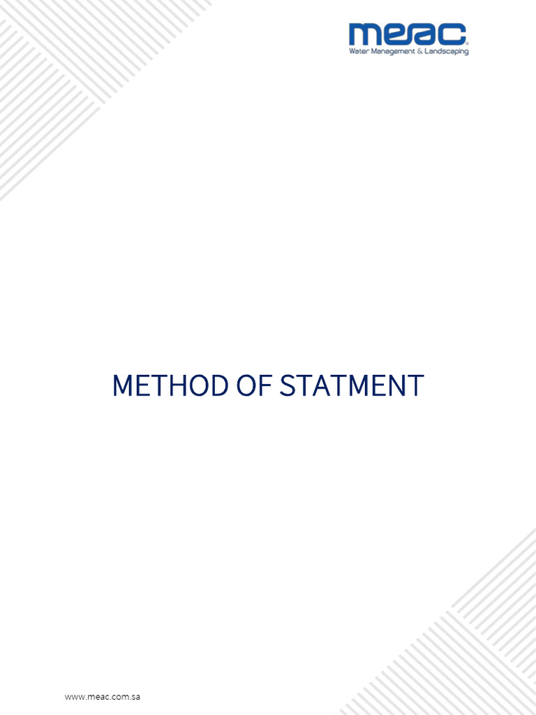 Irrigation System Method Statement Guide | PDF | Pipe (Fluid Conveyance ...