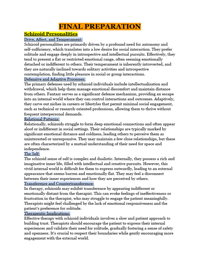 Final Preparation | PDF | Self Esteem | Perfectionism (Psychology)