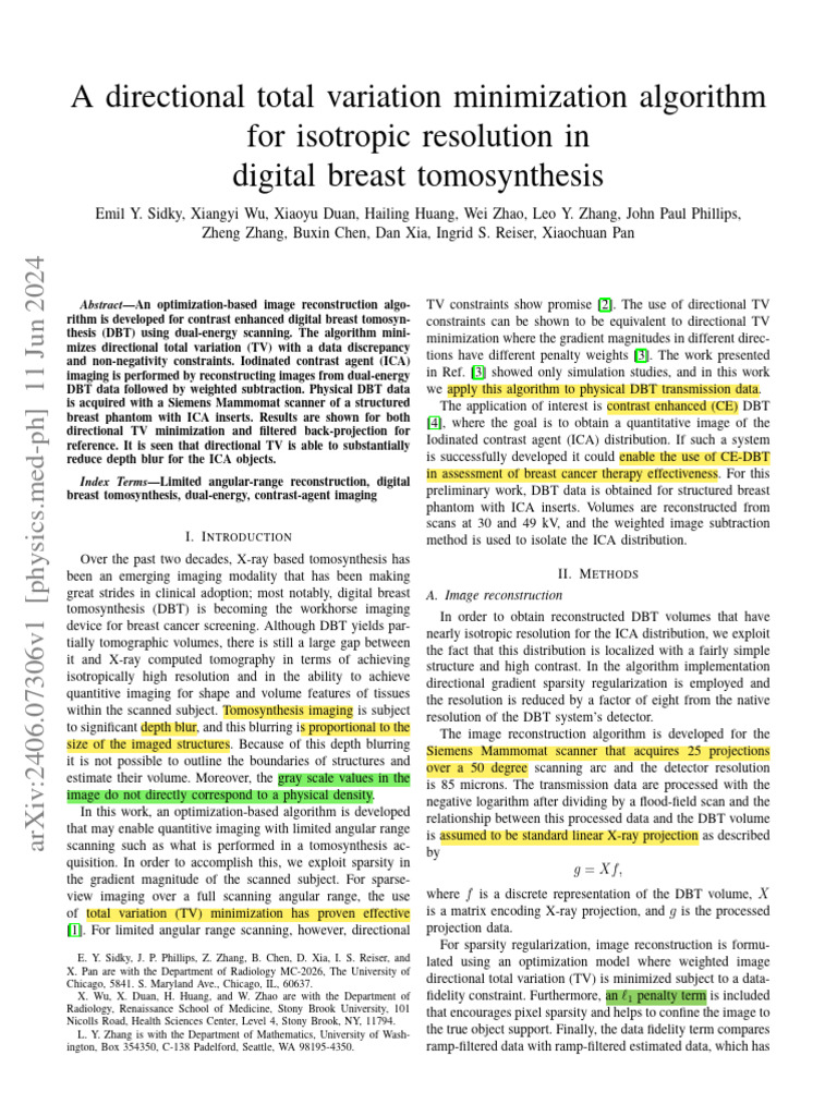 A Directional Total Variation Minimization Algorit | PDF | Medical Imaging | Digital Signal ...