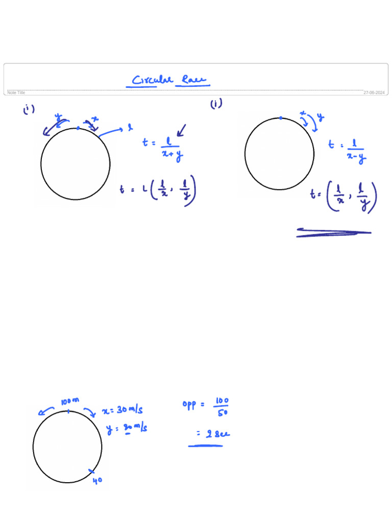 Circular and Linear Race | PDF