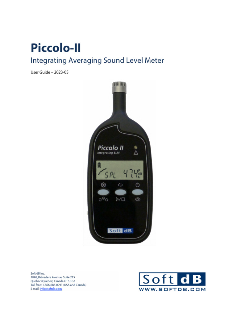 Piccolo-II_UserGuide | PDF | Microphone | Calibration