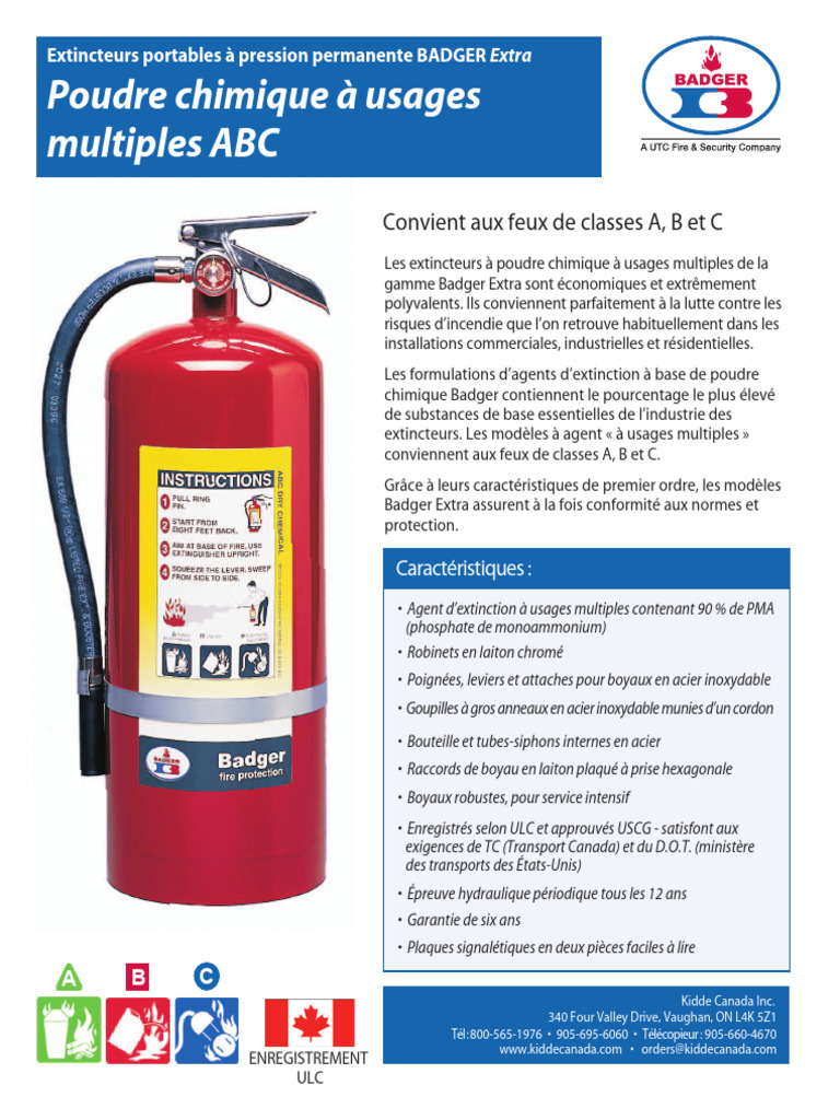 FT Extincteurs Badger Extra ABC | PDF | Secteur secondaire de l ...