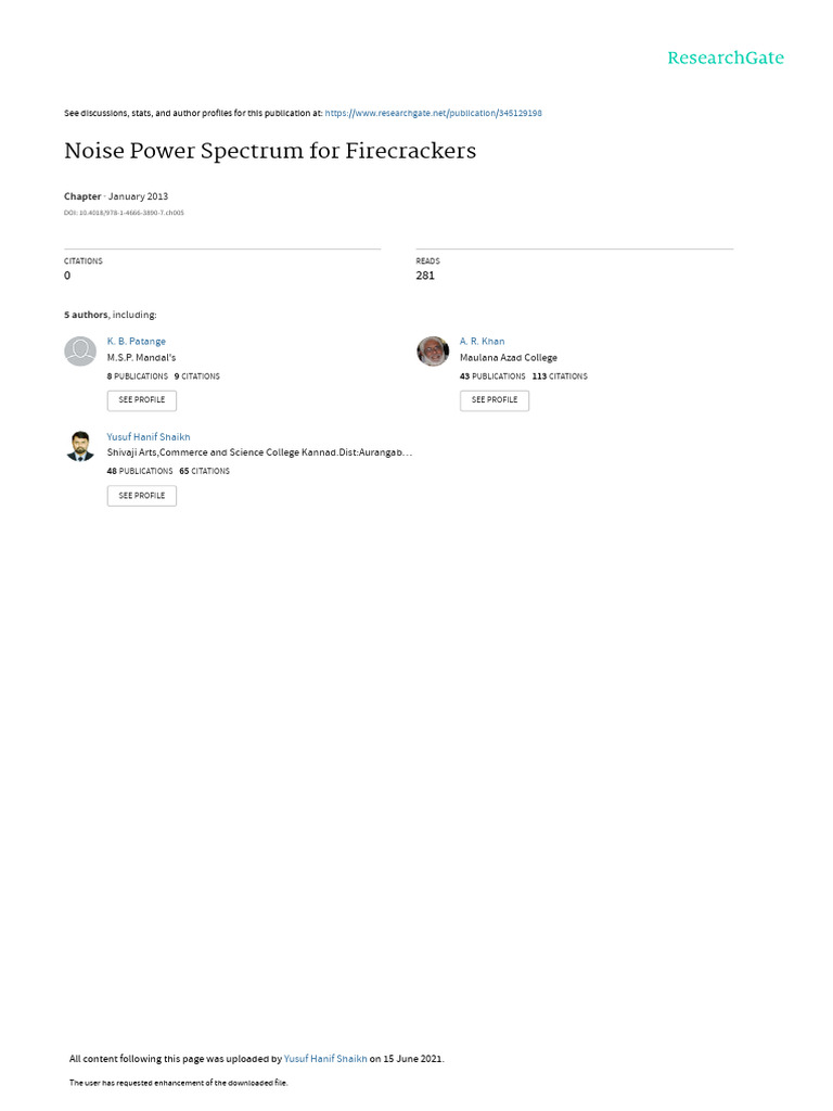 Noise Power Spectrum For Firecrackers | PDF | Noise | Sound Noise Power Spectrum For Firecrackers | PDF | Noise | Sound