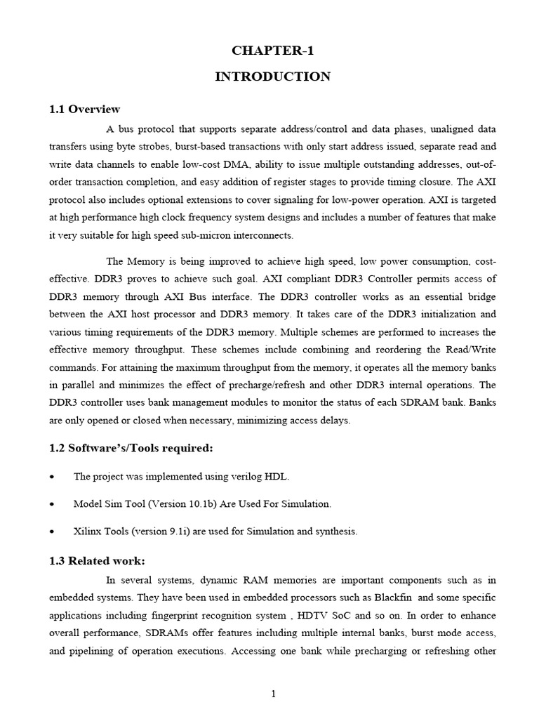 Axi Protocolusing Ddr3 Ram Controller Pdf System On A Chip Random Access Memory