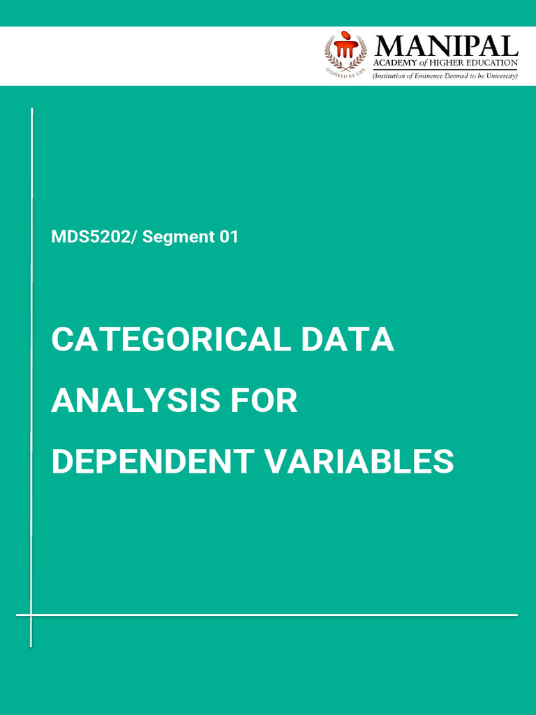 RM - Categorical Data Analysis For Dependent Variables | PDF | Statistics | Statistical Analysis