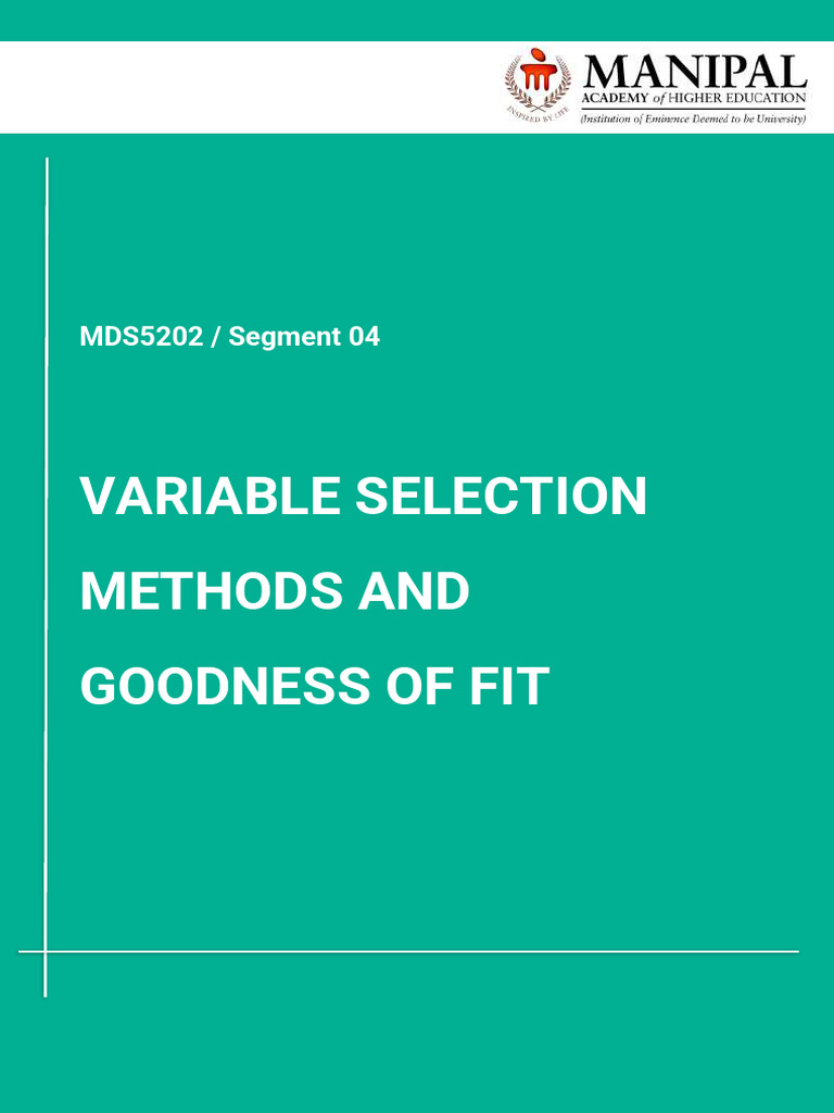 RM - Variable Selection Methods and Goodness of Fit | PDF | Receiver ... RM - Variable Selection Methods and Goodness of Fit | PDF | Receiver ...