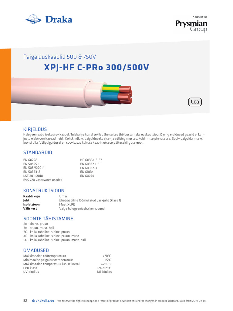 XPJ-HF C-Pro 300/500V | PDF