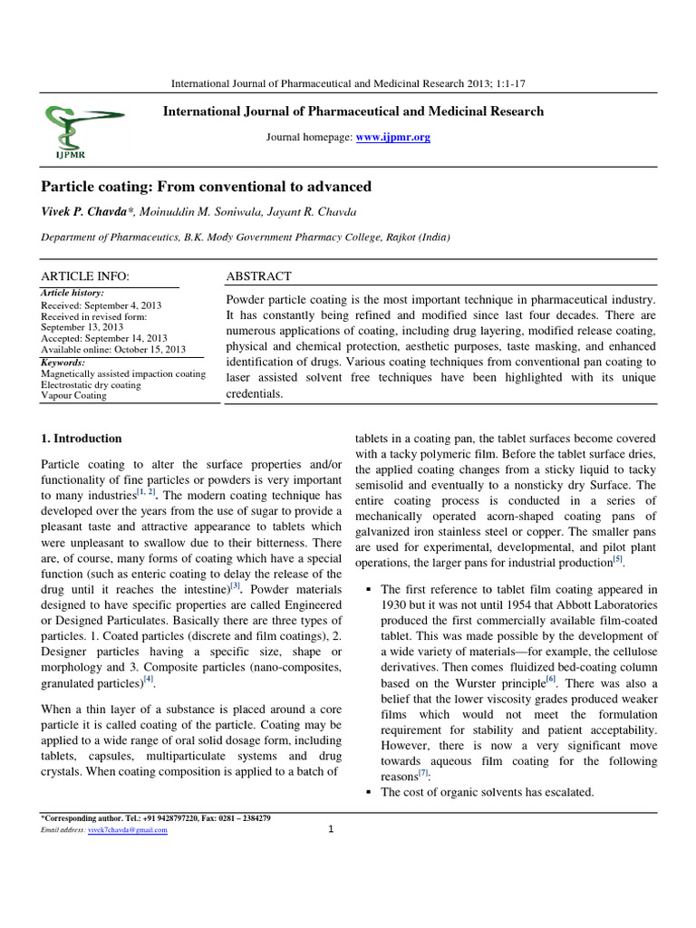 01 Particle-coating-From-conventional-to-advanced | PDF | Tablet ...